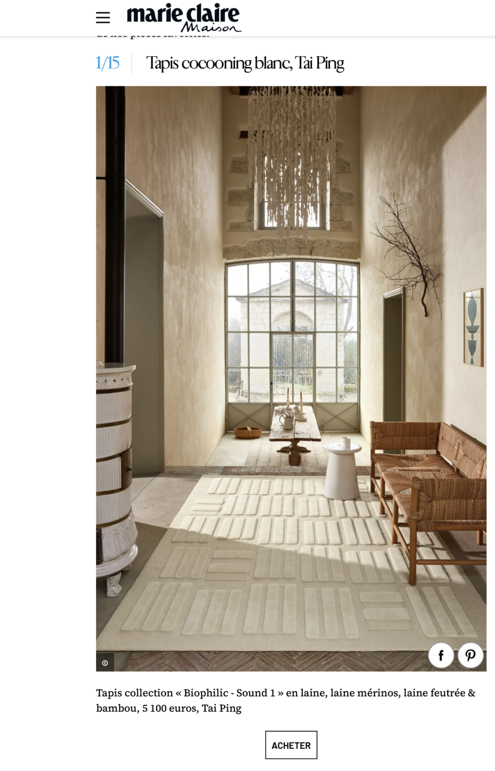 Tai Ping - Marie Claire Maison.fr (France)
